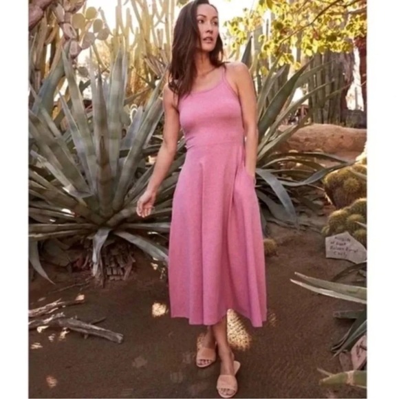 Pact | Dresses | Pact Organic Dress Womens Large Rose Pink Midi ...
